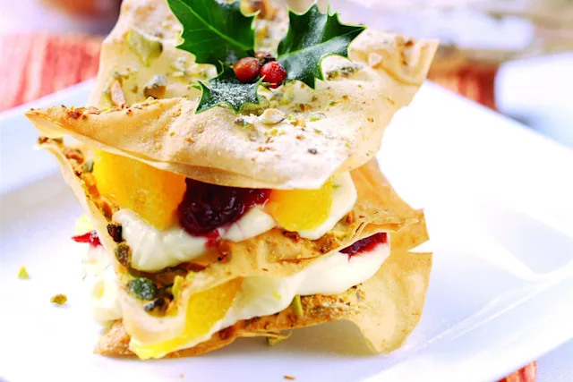 Ocean Spray Recipes - Cranberry, Ginger and Mascarpone Filo Stacks